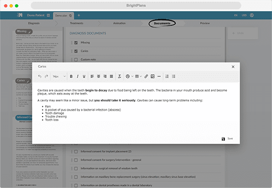 BrightPlans - dental treatment plan software