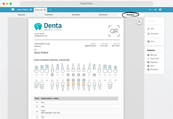 BrightPlans - dental treatment plan software